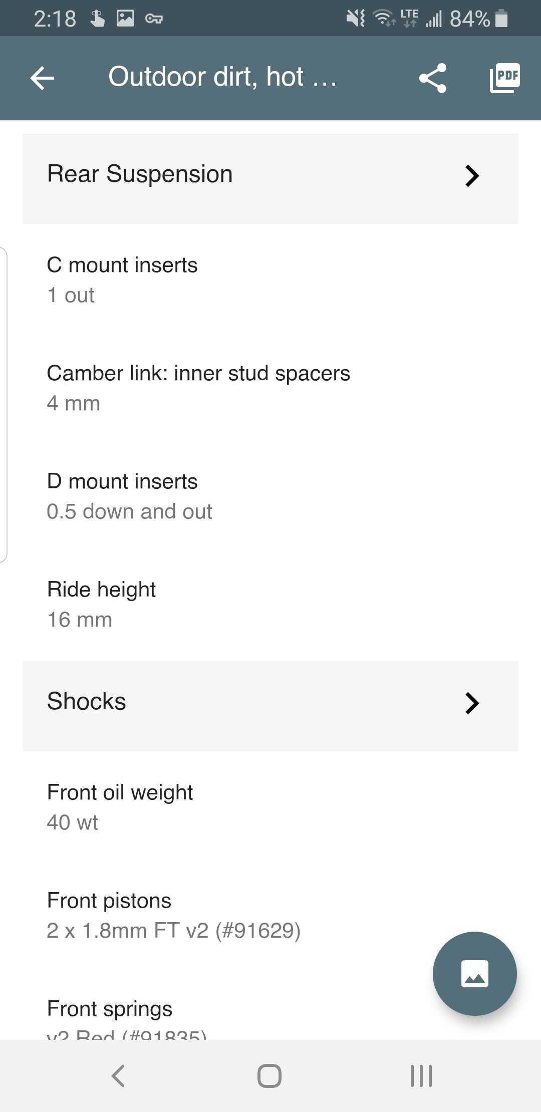 RC Setup App & Race Log